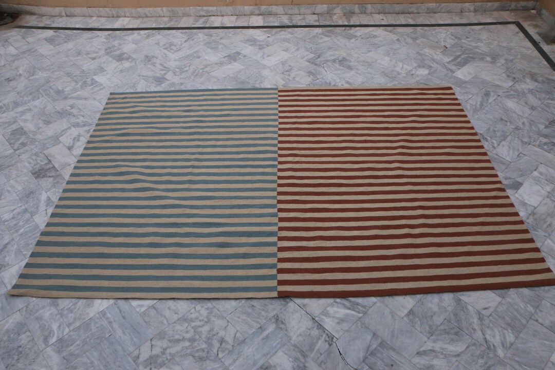 Striped Rug, Multi Color Striped Rug, Kilim Rug, Customized Rug ...