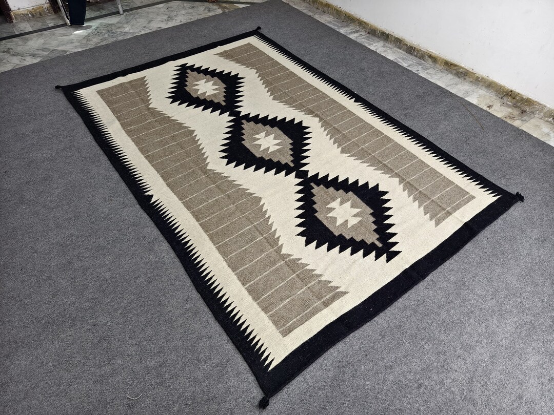Navajo Rug, Navajo Bedroom Rug, Grey and Black Rug, Custom Rug, Living ...