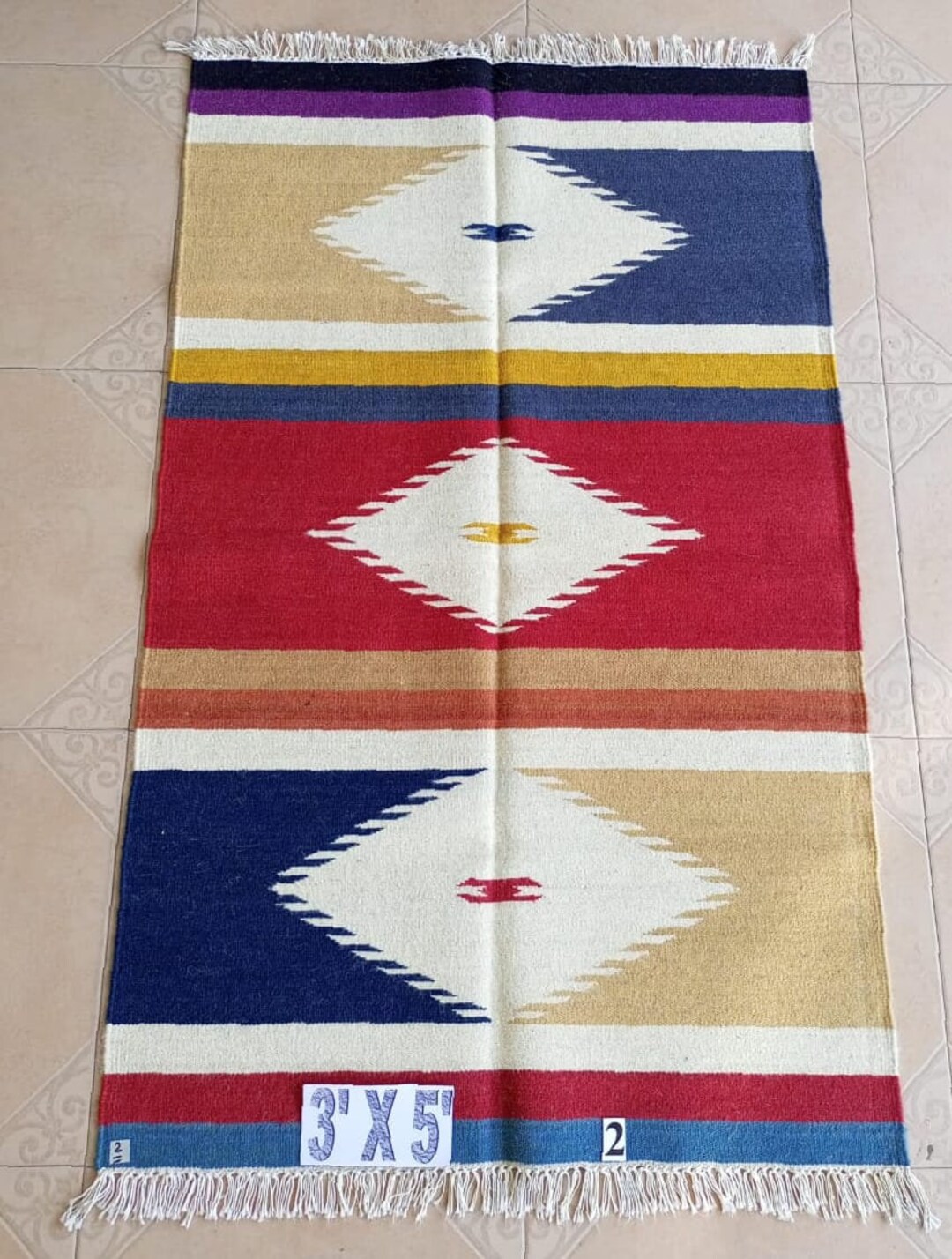 Multi Color Navajo Rug, Navajo Bedroom Rug, Custom Rug, Made to Order ...