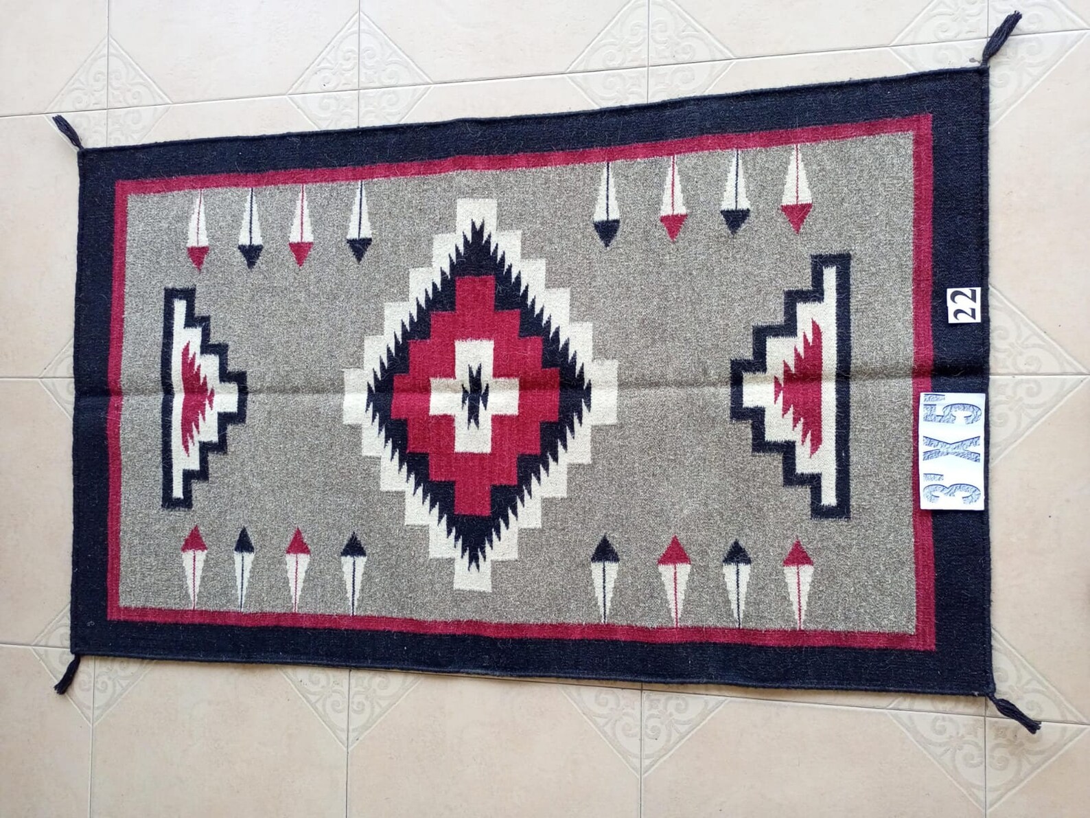 Grey Navajo Rug, Navajo Red Rug, Custom Size Rug, Made to Order Rug ...