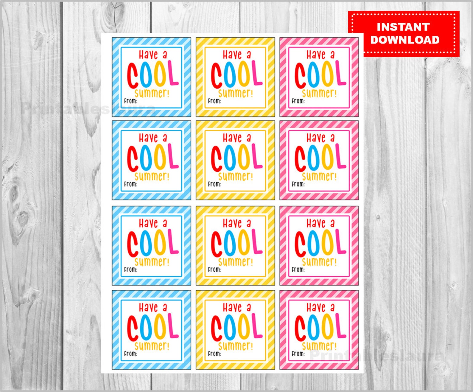 Summer Break End of School Year Classmate Gift Tags | Etsy