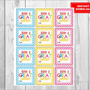 Have a Great Summer Gift Tag, End of School, Summer Break, Teacher or ...