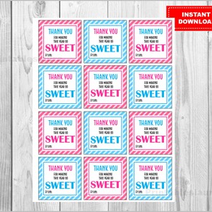 Printable Thanks for Making This Year so Sweet, Printable Teacher ...