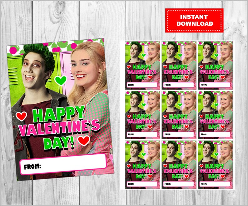 Zombie Valentine's Day Cards Instant Download, Printable Zombie ...