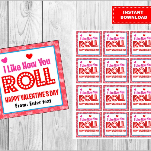 Valentine Printable I LIKE the WAY You ROLL Instant - Etsy