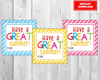 Printable PDF Have a Great Summer Gift Tag End of School, Summer Break ...
