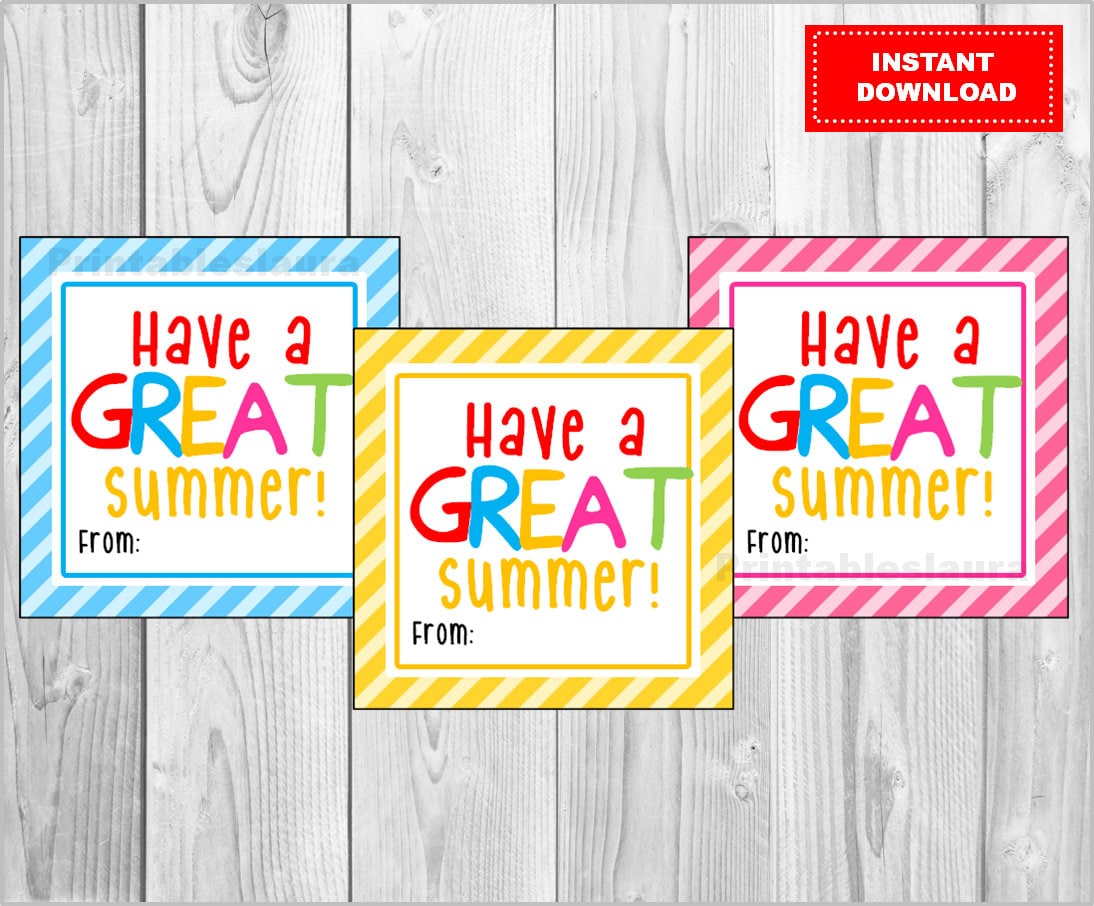 pool party favor tag End of School Gift Tag Instant download Have a ...