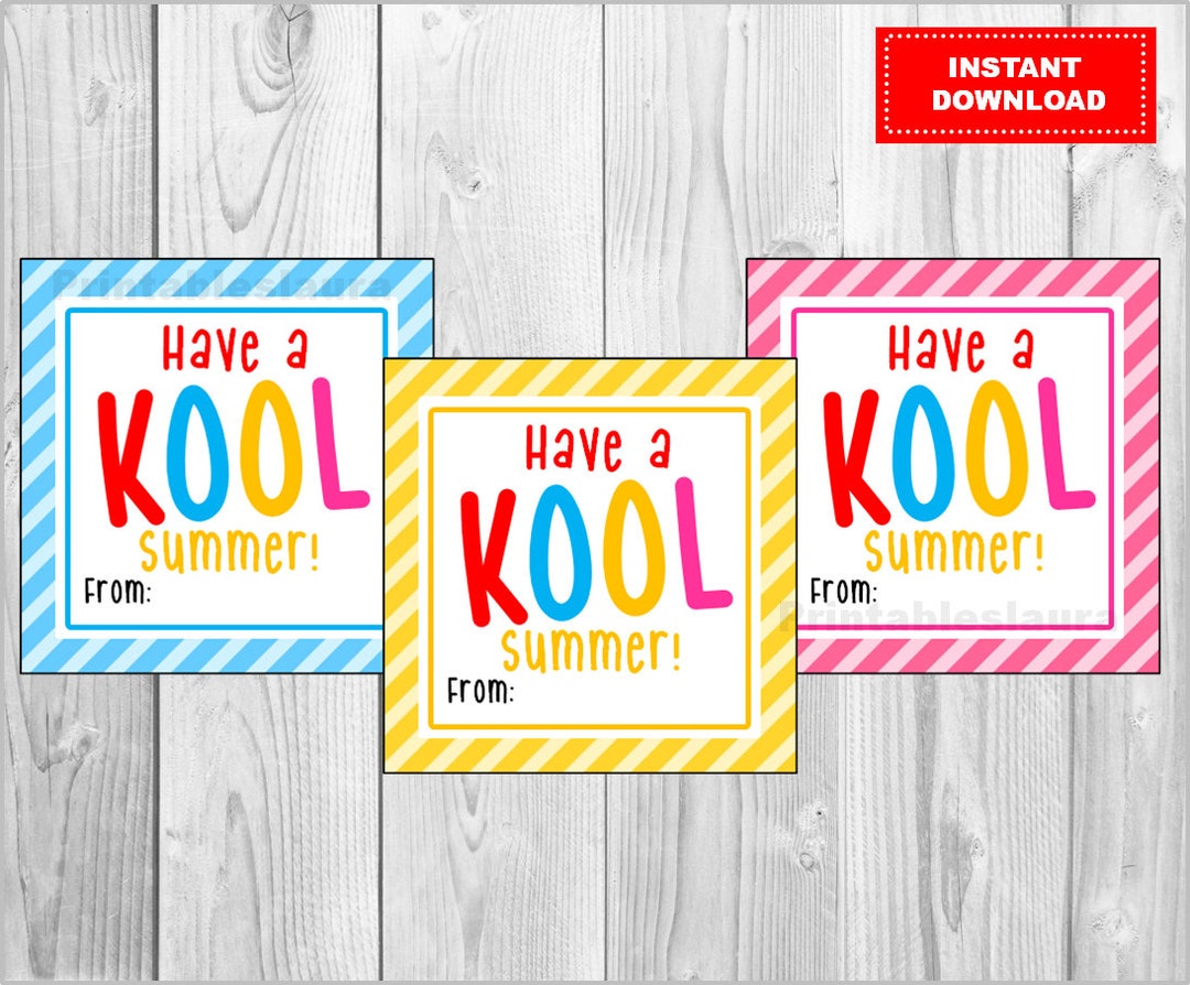 End of the Year Have a KOOL Summer Card - TEACHER Appreciation School ...
