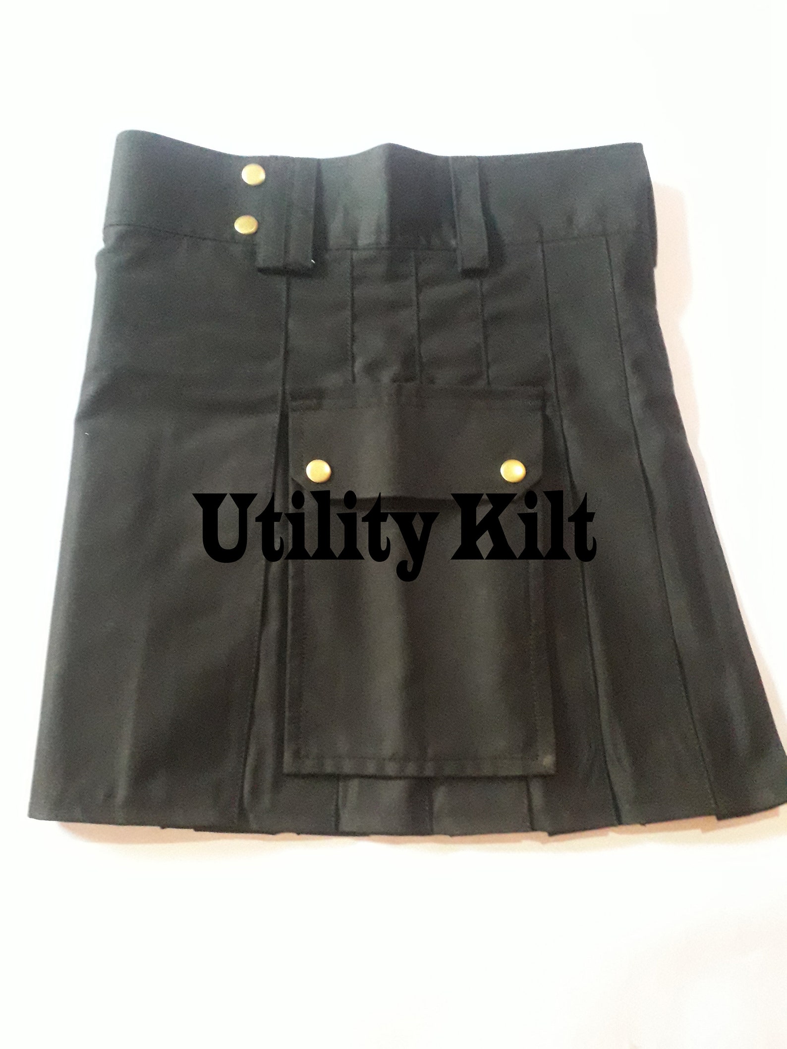 Mens Black Short Utility Kilt 100% Cotton - Etsy