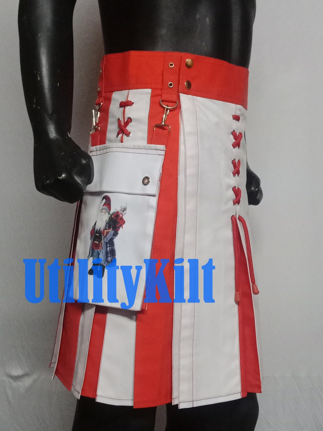 Christmas GIFT Santa Claus Kilt | Utility Santa Claus Kilt | Detachable ...