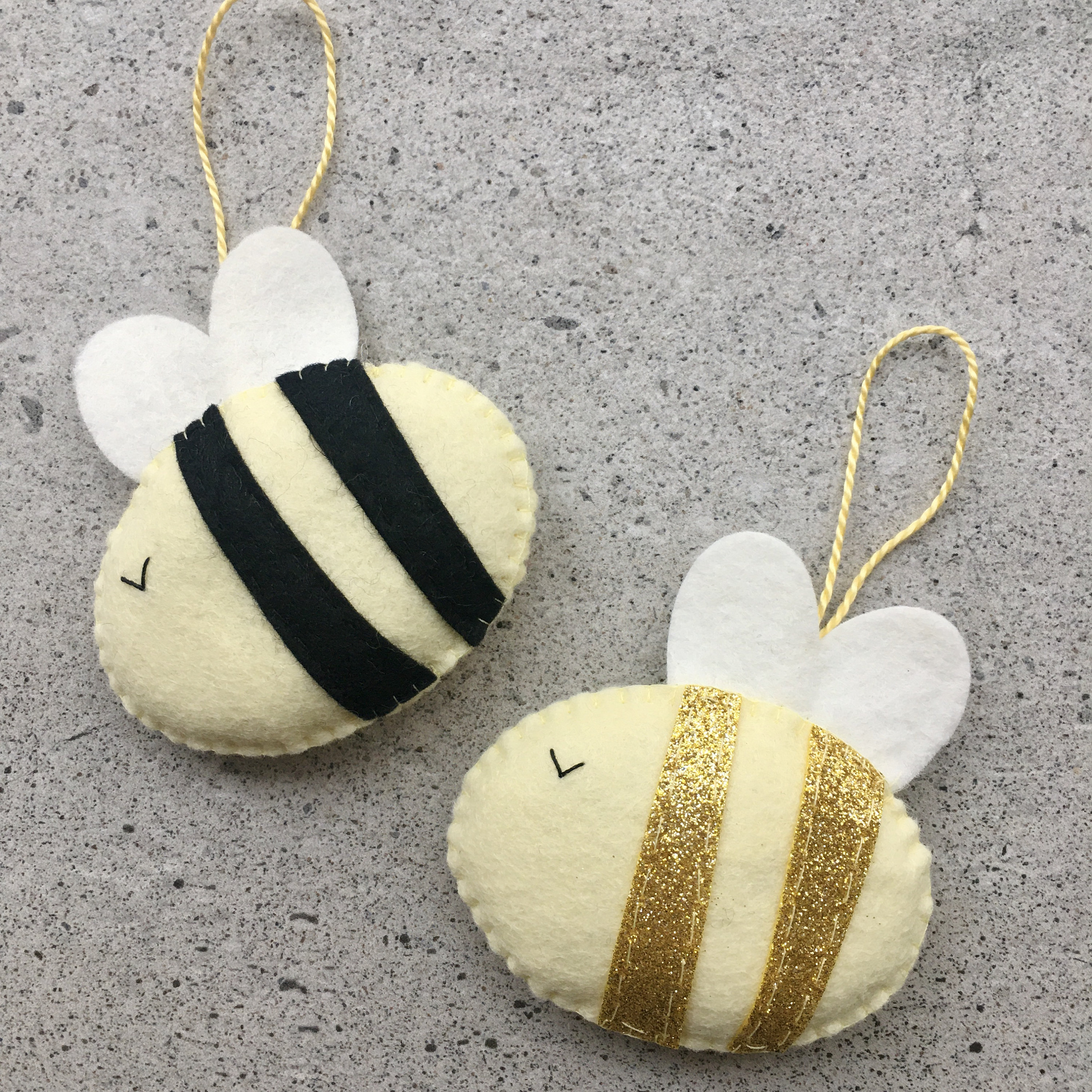 Yellow or Pink Felt Bumble Bee Decoration. Yellow Bumblebee. - Etsy