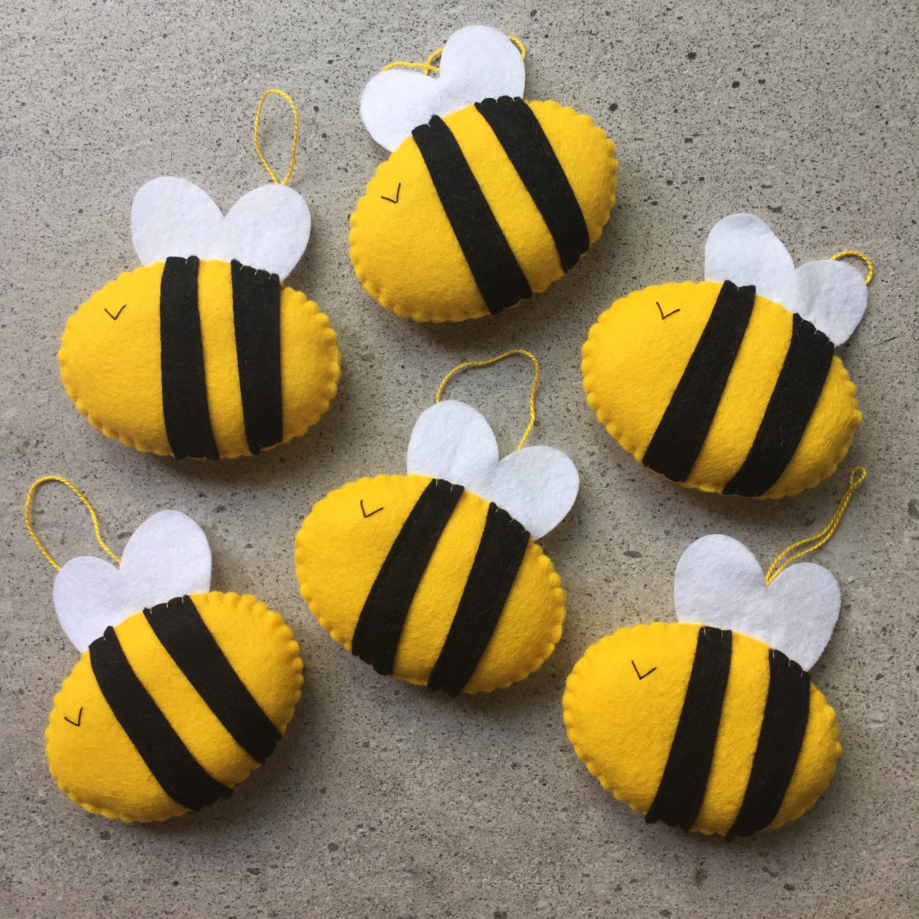 Yellow or Pink Felt Bumble Bee Decoration. Yellow Bumblebee. - Etsy
