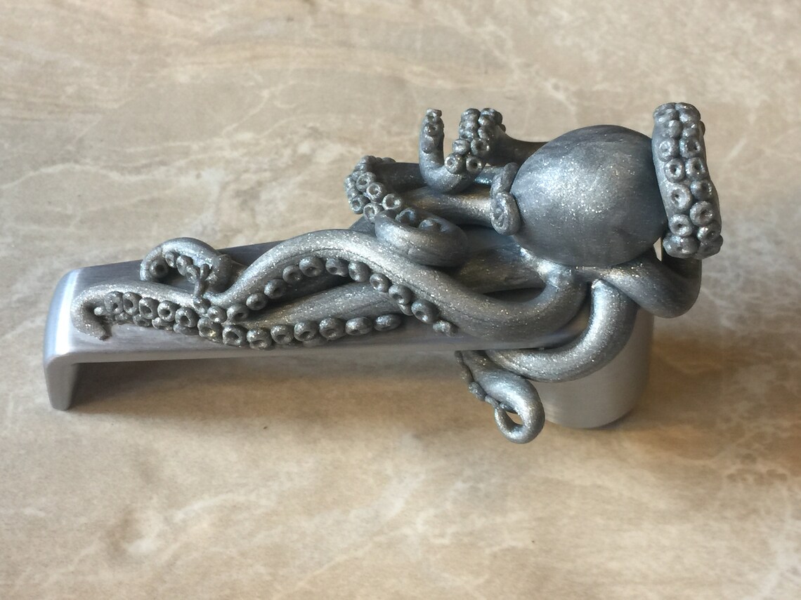 Octopus Nautical Interior Door Handle Original Art - Etsy