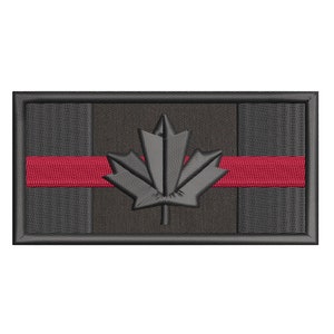 Thin Red Line Canadian Flag Patch | Embroidered Patch With Either Hook Fastener Backing OR Iron ...