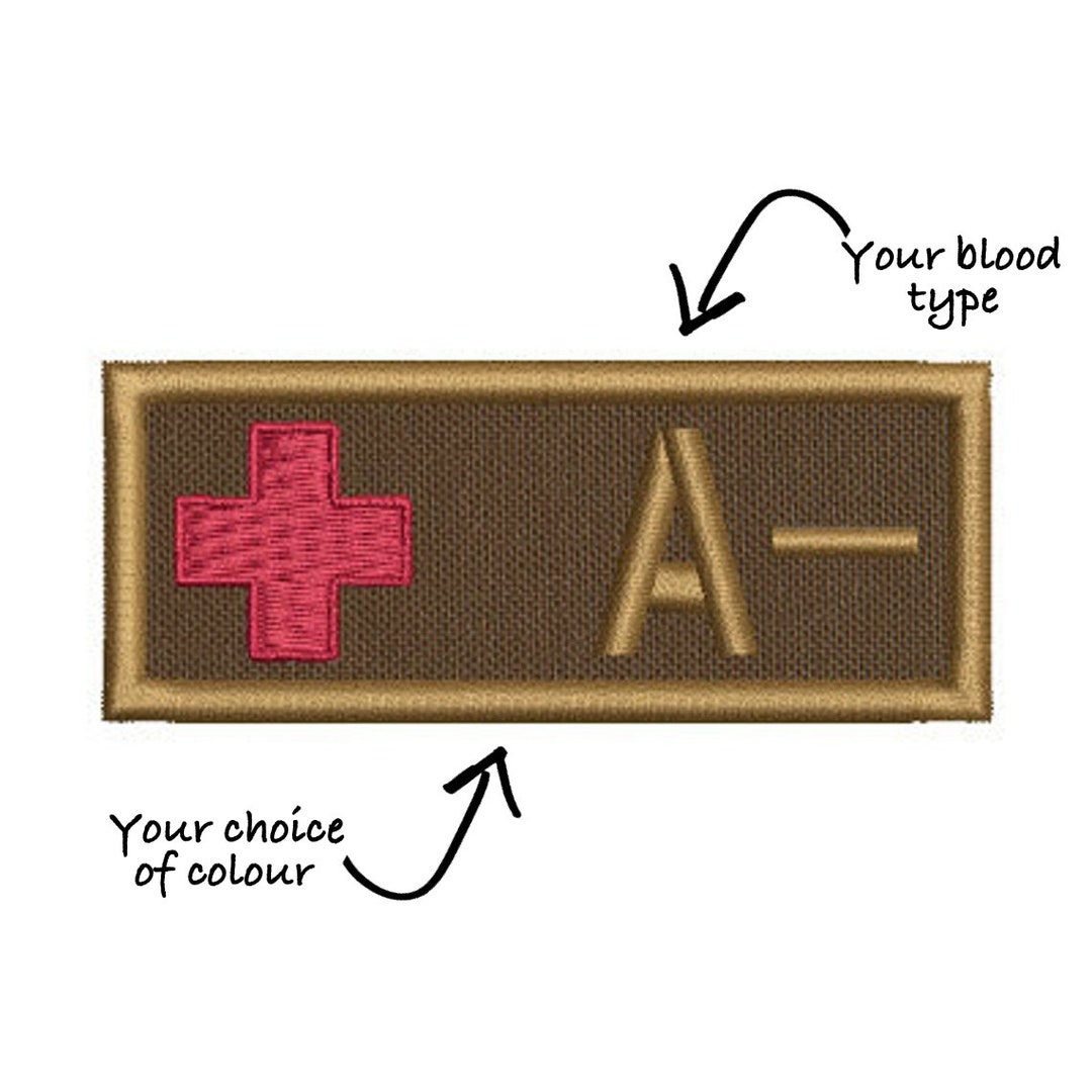 First Aid Kit Pouch Badge | Measures 1.5" X 3.75, Identifies Blood Type ...