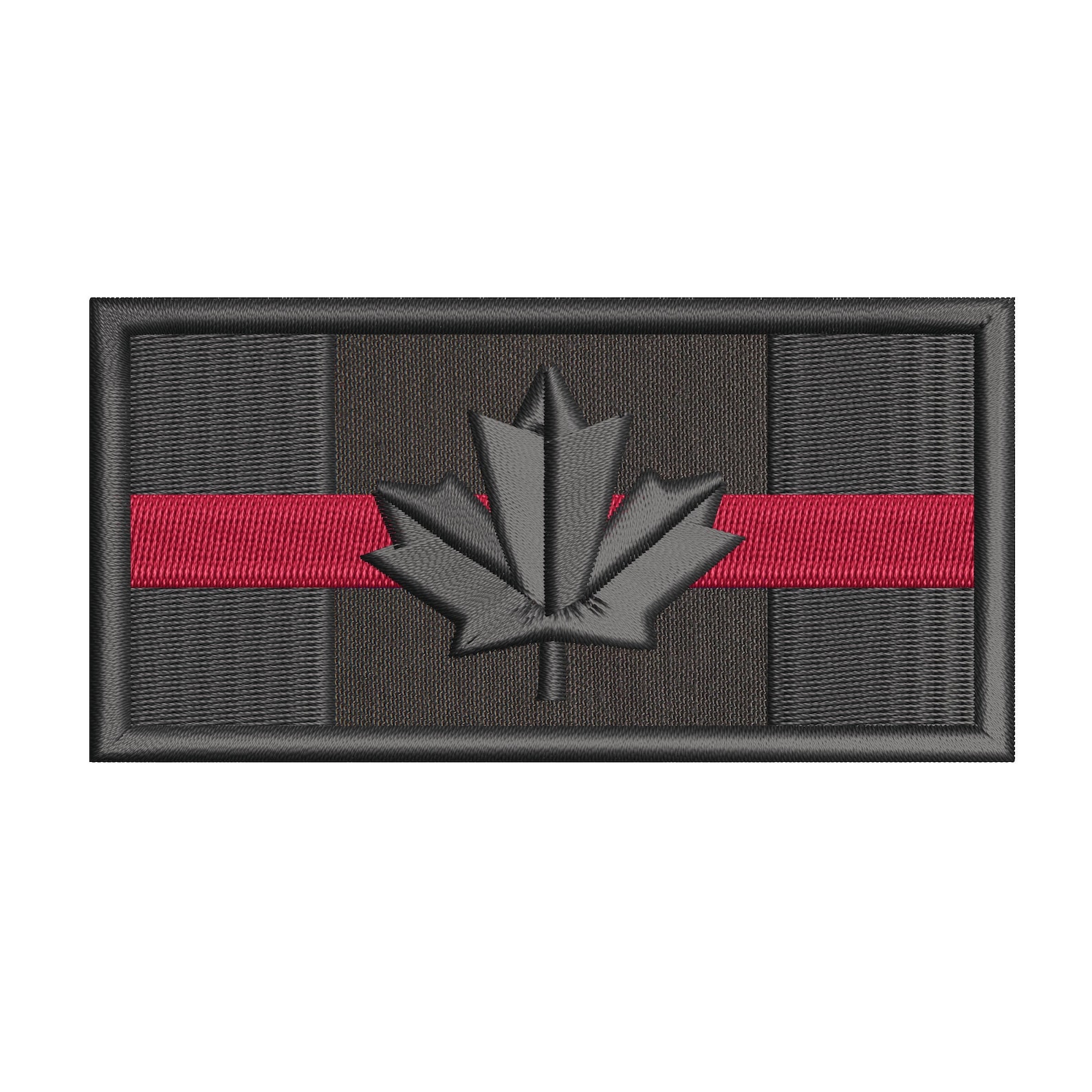 Thin Red Line Canadian Flag Patch Embroidered Patch With - Etsy