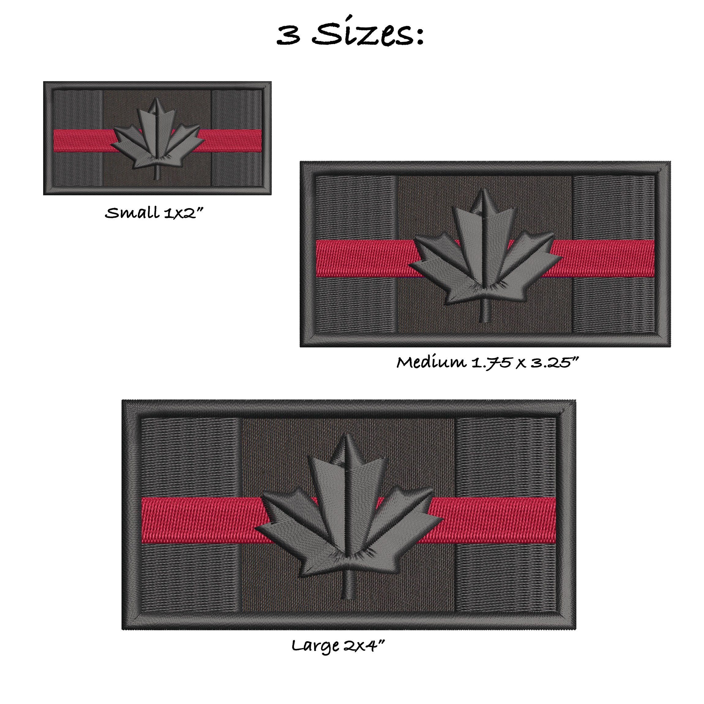 Thin Red Line Canadian Flag Patch | Embroidered Patch With Either Hook Fastener Backing OR Iron ...