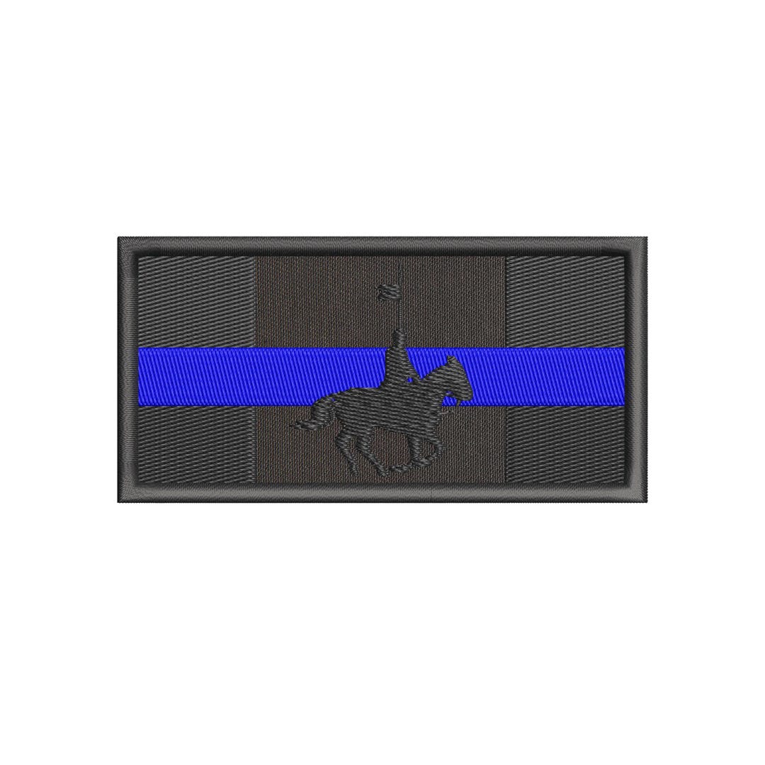 RCMP Thin Blue Line (with Horse & Rider) Embroidered Flag | With Either ...