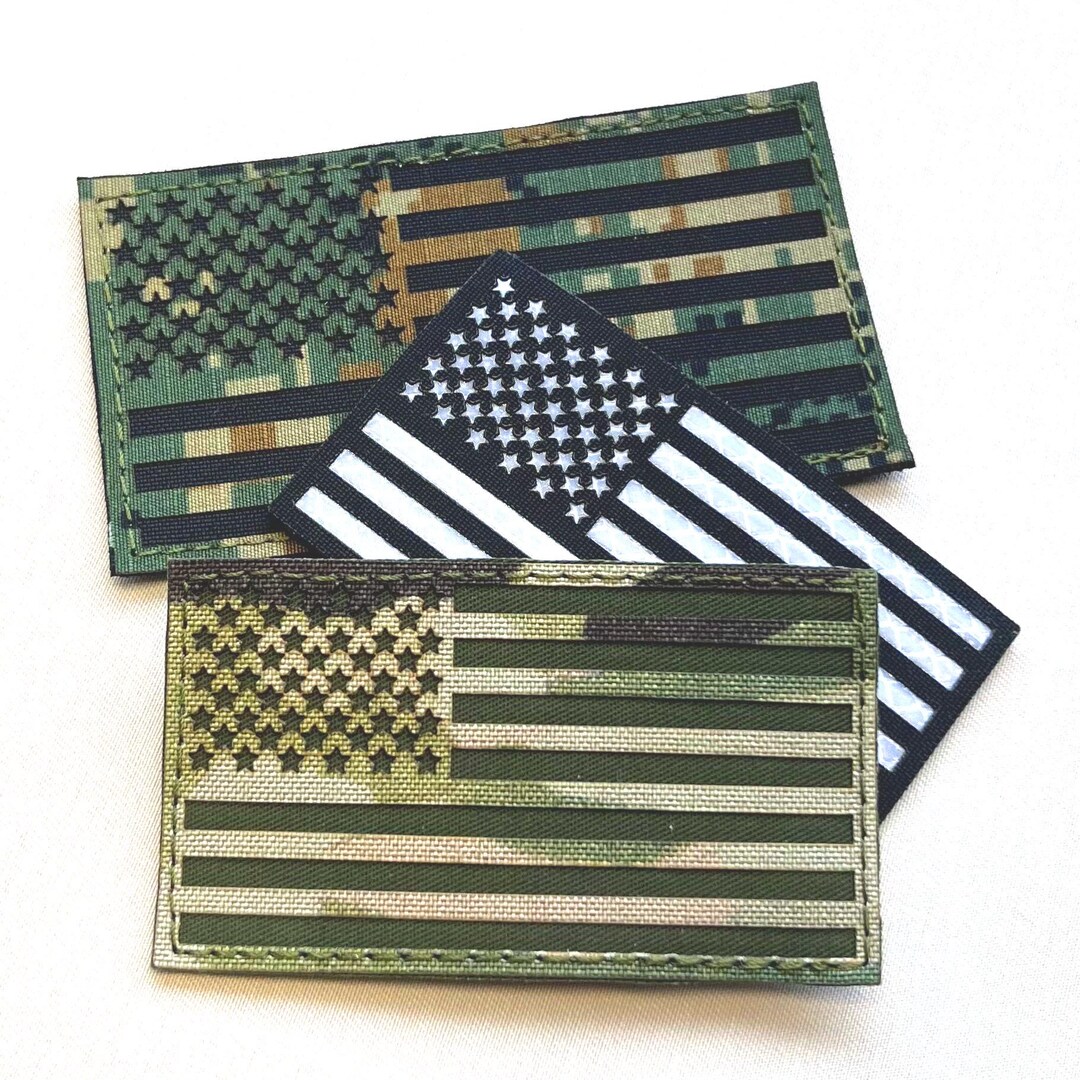 Laser Cut USA Flag Patch | 2 X 3.5" in Size | Laser Cut Badge With Hook ...