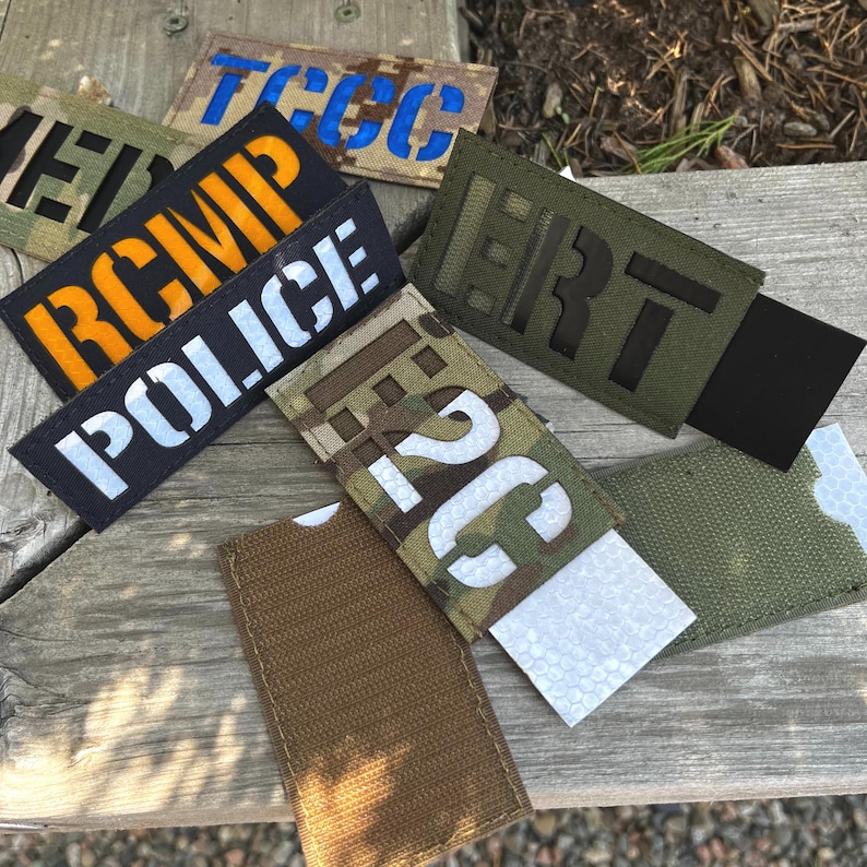 Reversible Reflective/black IR (infrared) Custom Call Sign Patch | 2 X ...