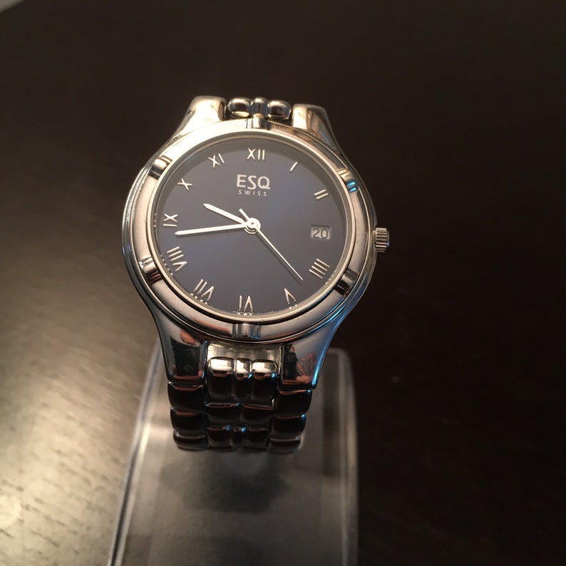 Unisex ESQ swiss watch with deep blue dial Classic style | Etsy