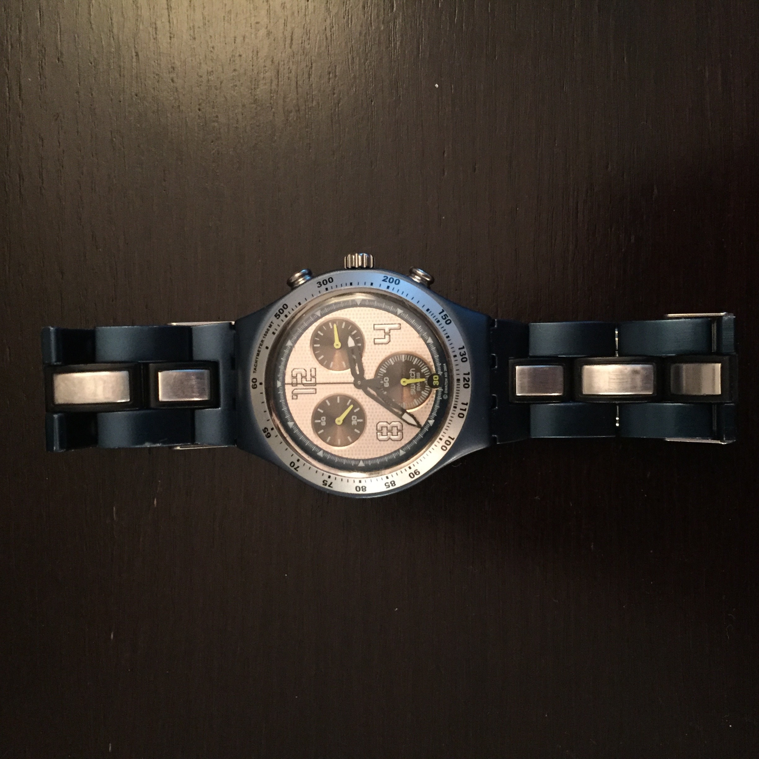 2004 Swatch Irony Chronograph Watch Blue Aluminum - Etsy