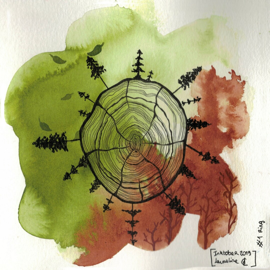 Poster Tree, Inktober Drawing 2019 - Etsy