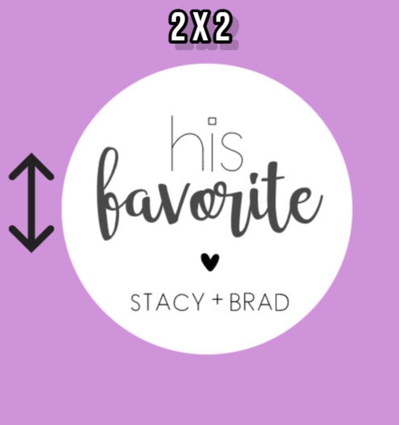 12 PC His Favorite, Her Favorite, Our Favorite Snack Bag Stickers for ...