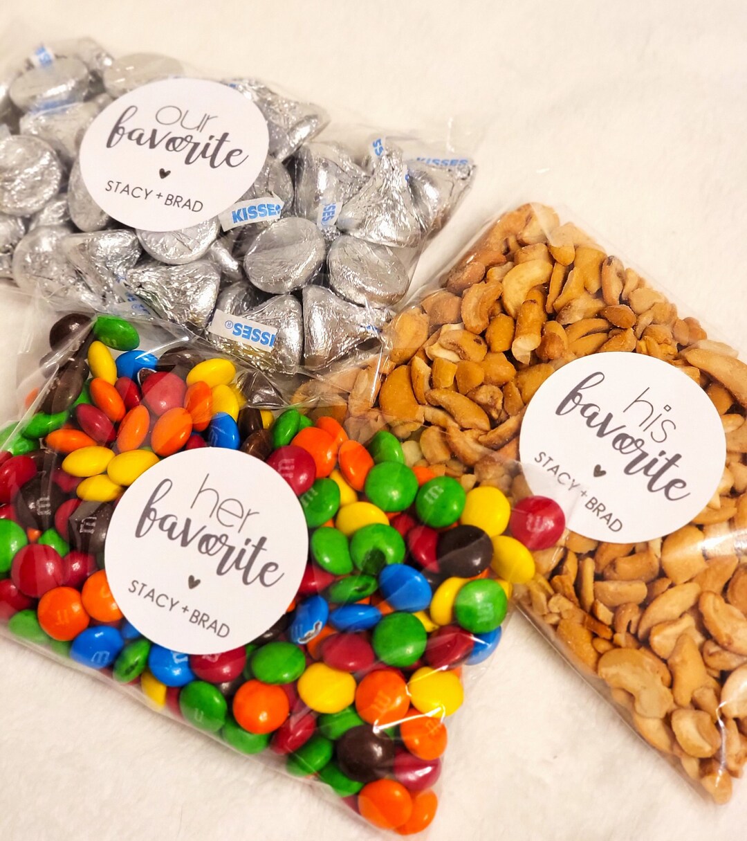 12 PC His Favorite, Her Favorite, Our Favorite Snack Bag Stickers for ...