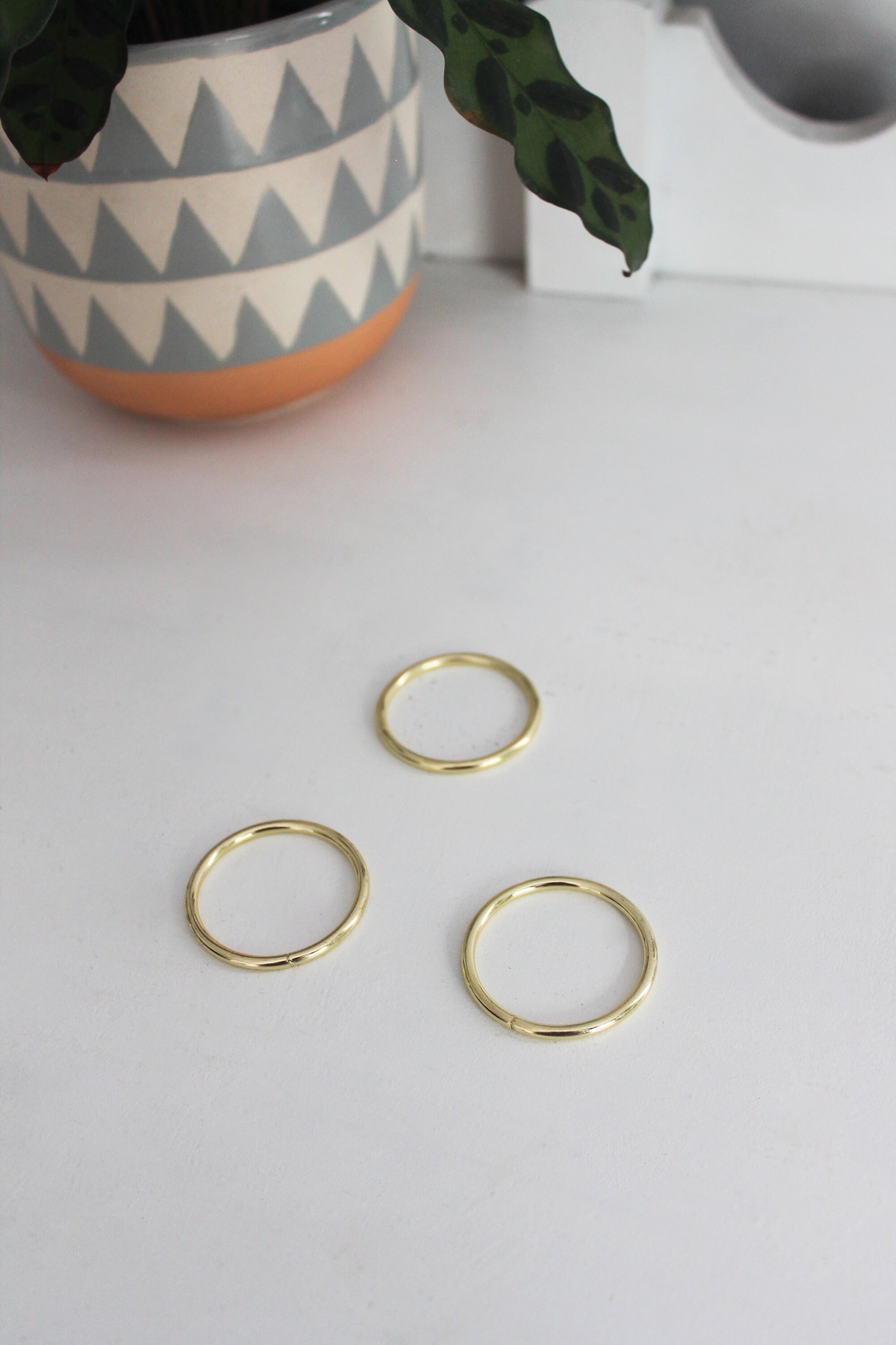 Macrame Ring 1.5 Real Brass Gold Plant Hanger | Etsy