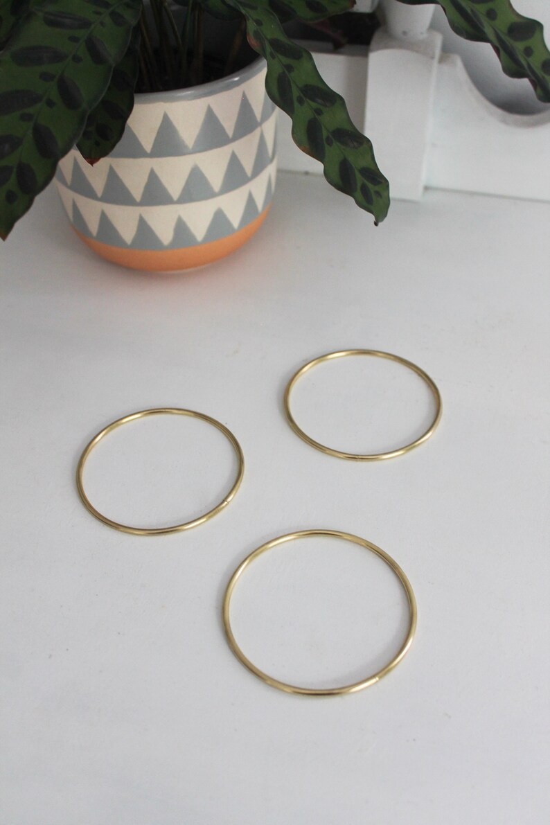 Macrame Ring 3 Real Brass Gold Plant Hanger | Etsy