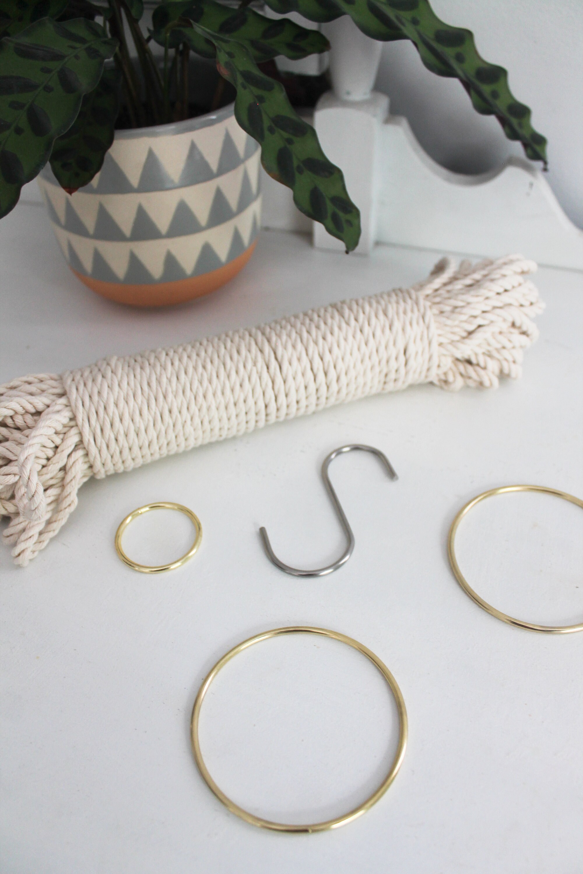 Macrame Ring 1.5 Real Brass Gold Plant Hanger - Etsy