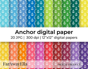 Anchor Digital Paper | Etsy