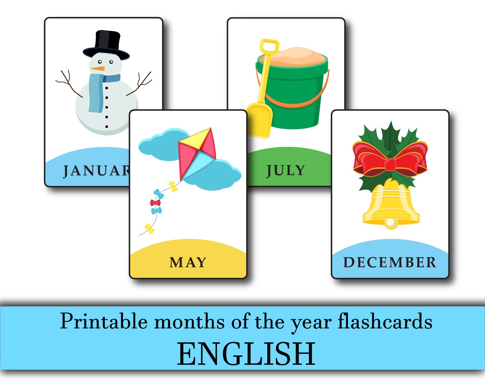 Printable Months Of The Year Flashcards