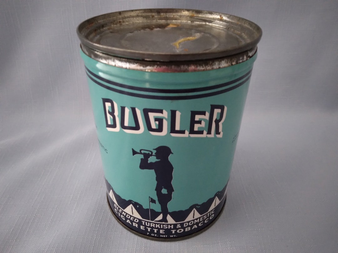 Vtg. Bugler Blue Tin Cigarette Tobacco - Etsy