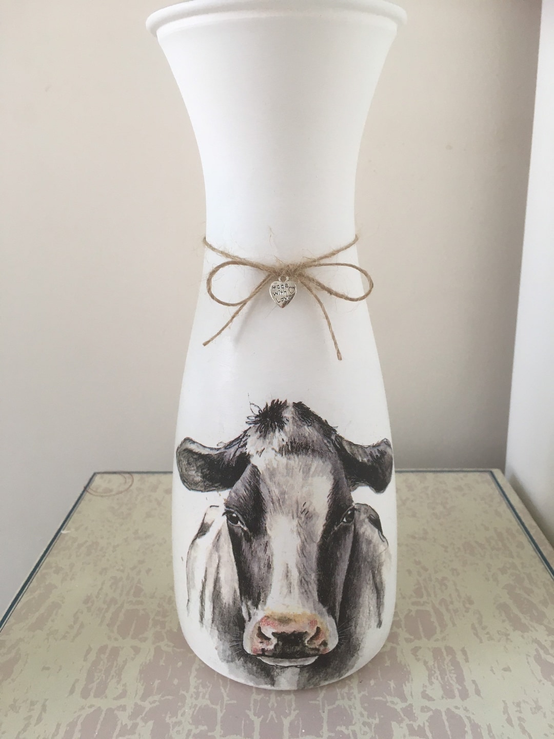 Black and White Cow Vase - Etsy