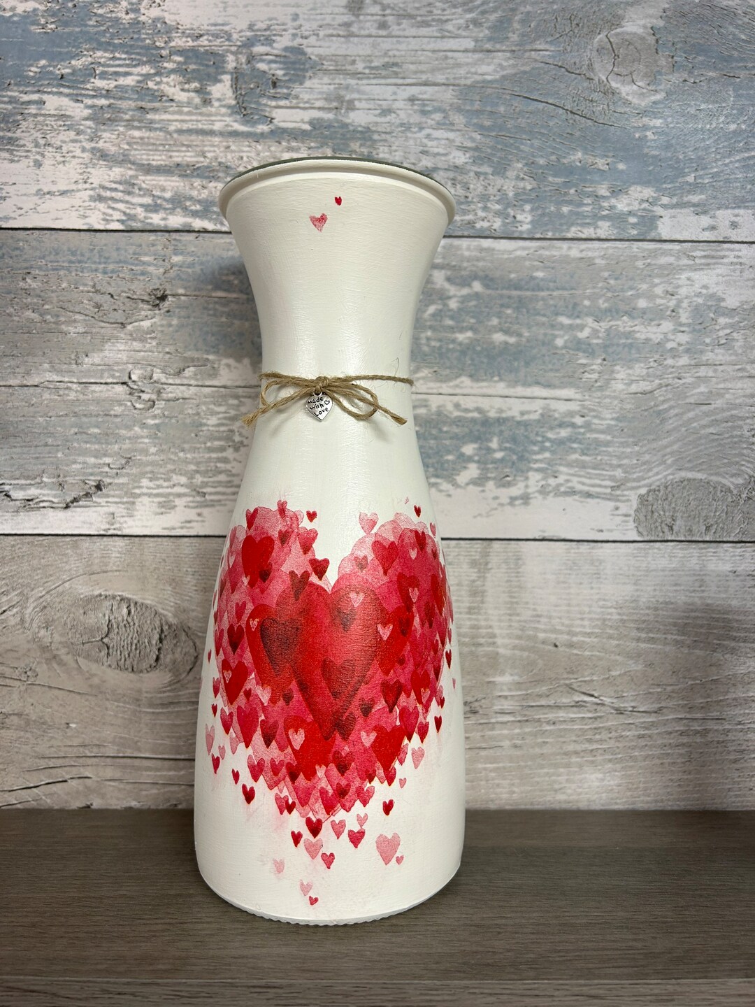 Pink and Red Heart Vase - Etsy