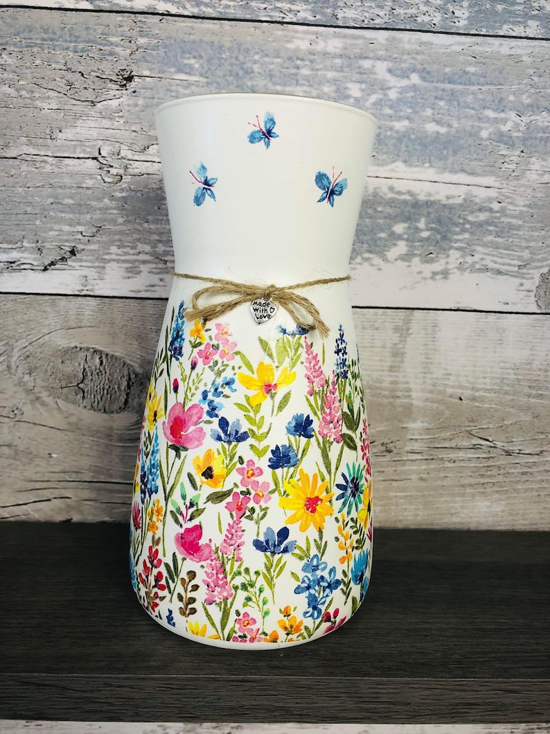 Wildflower Vase. Tall and Short Dumpy Vase - Etsy UK