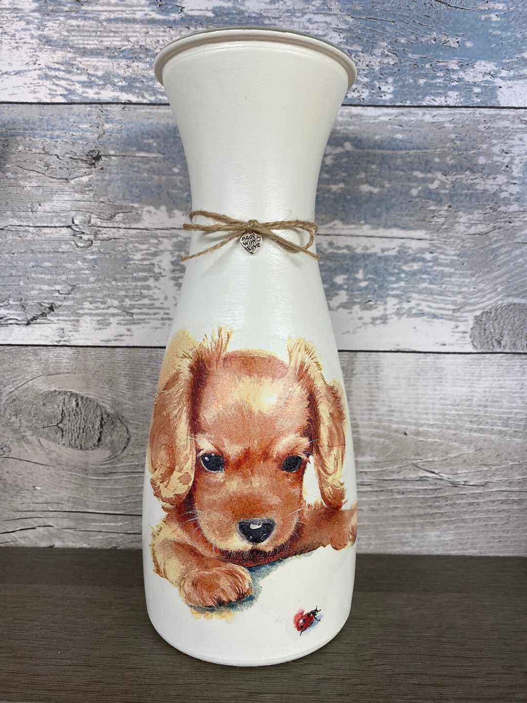 Puppy Dog and Ladybird Vase - Etsy