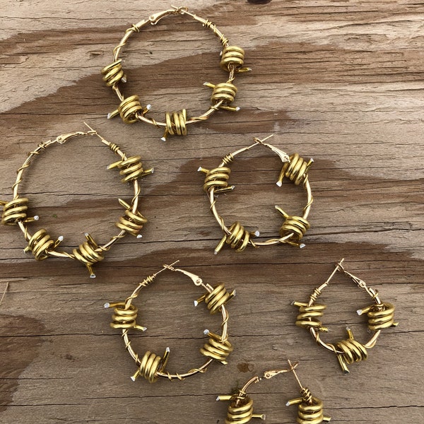 Barbed Wire Earrings - Etsy