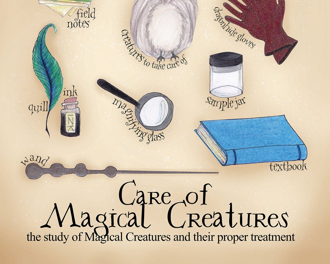 Care of Magical Creatures Poster Hogwarts subject poster | Etsy