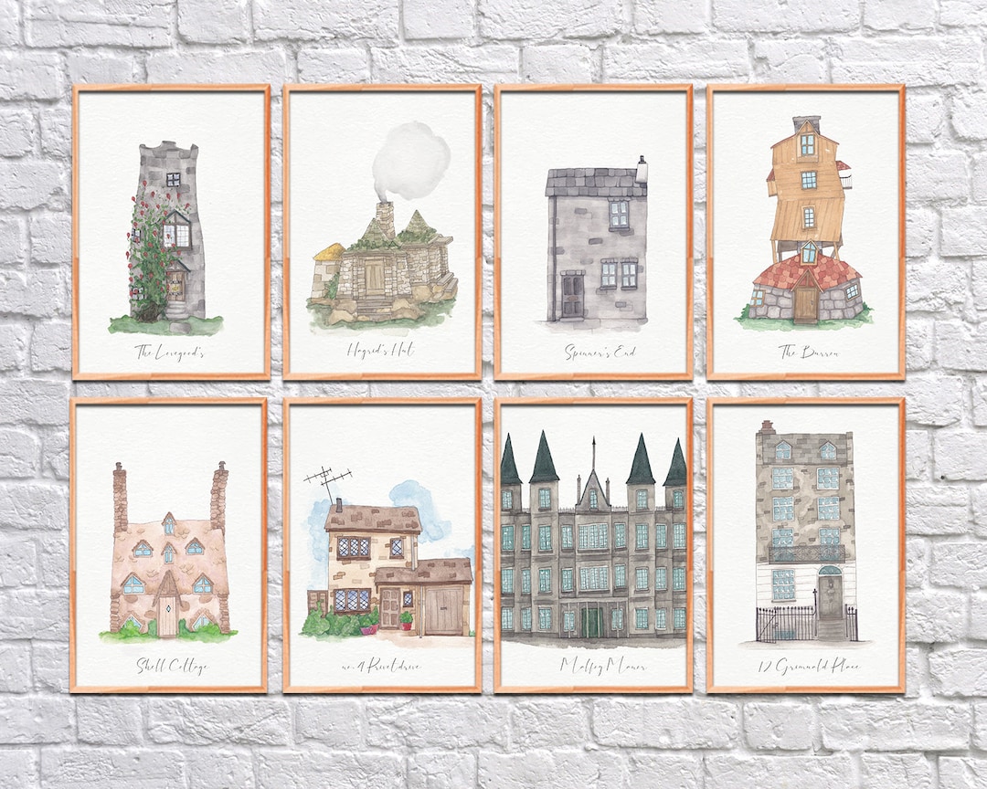Wizarding Homes Print Set - Etsy