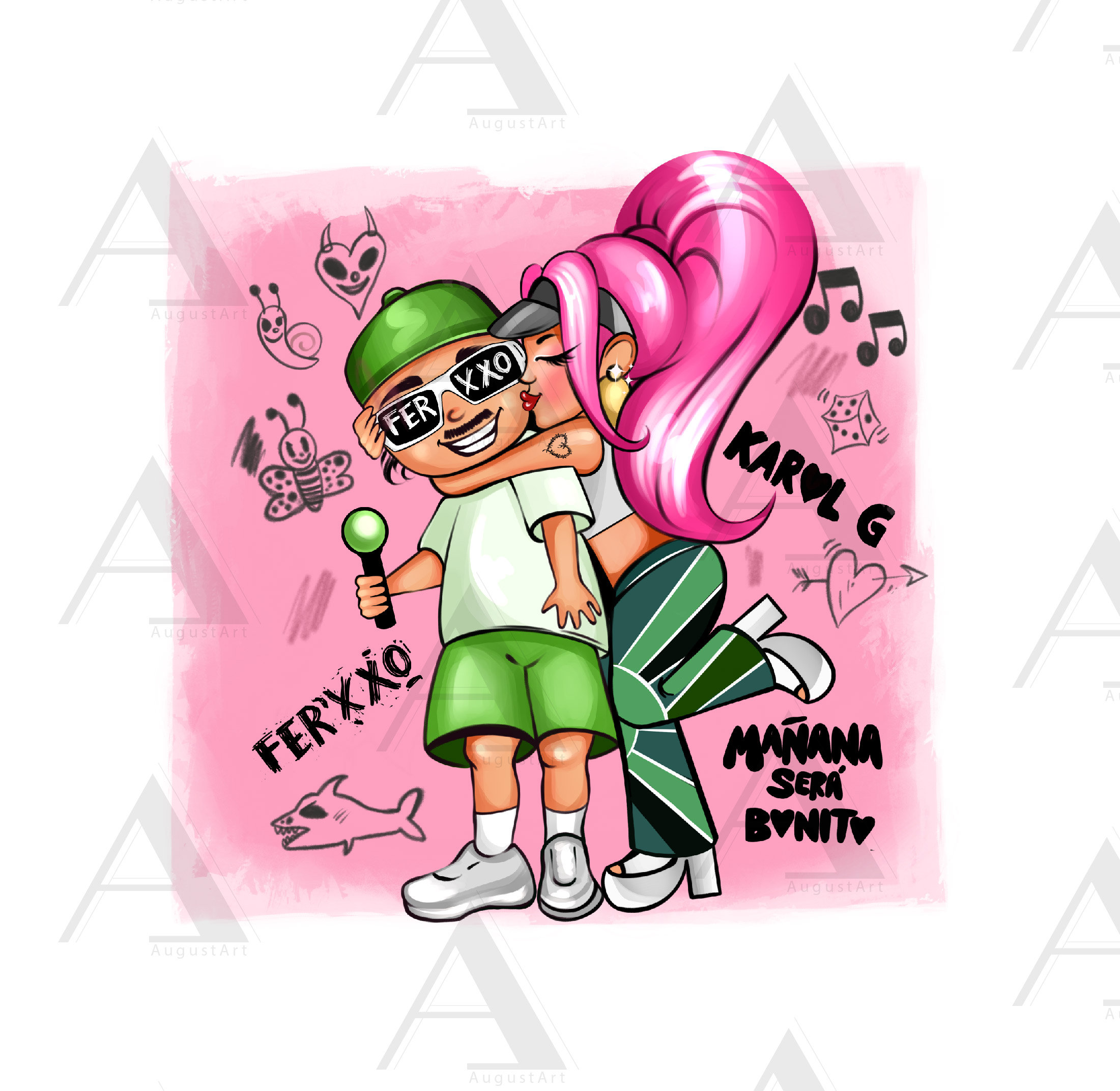 Karol G y Feid PNG imprimibles diseños de sublimación - Etsy España