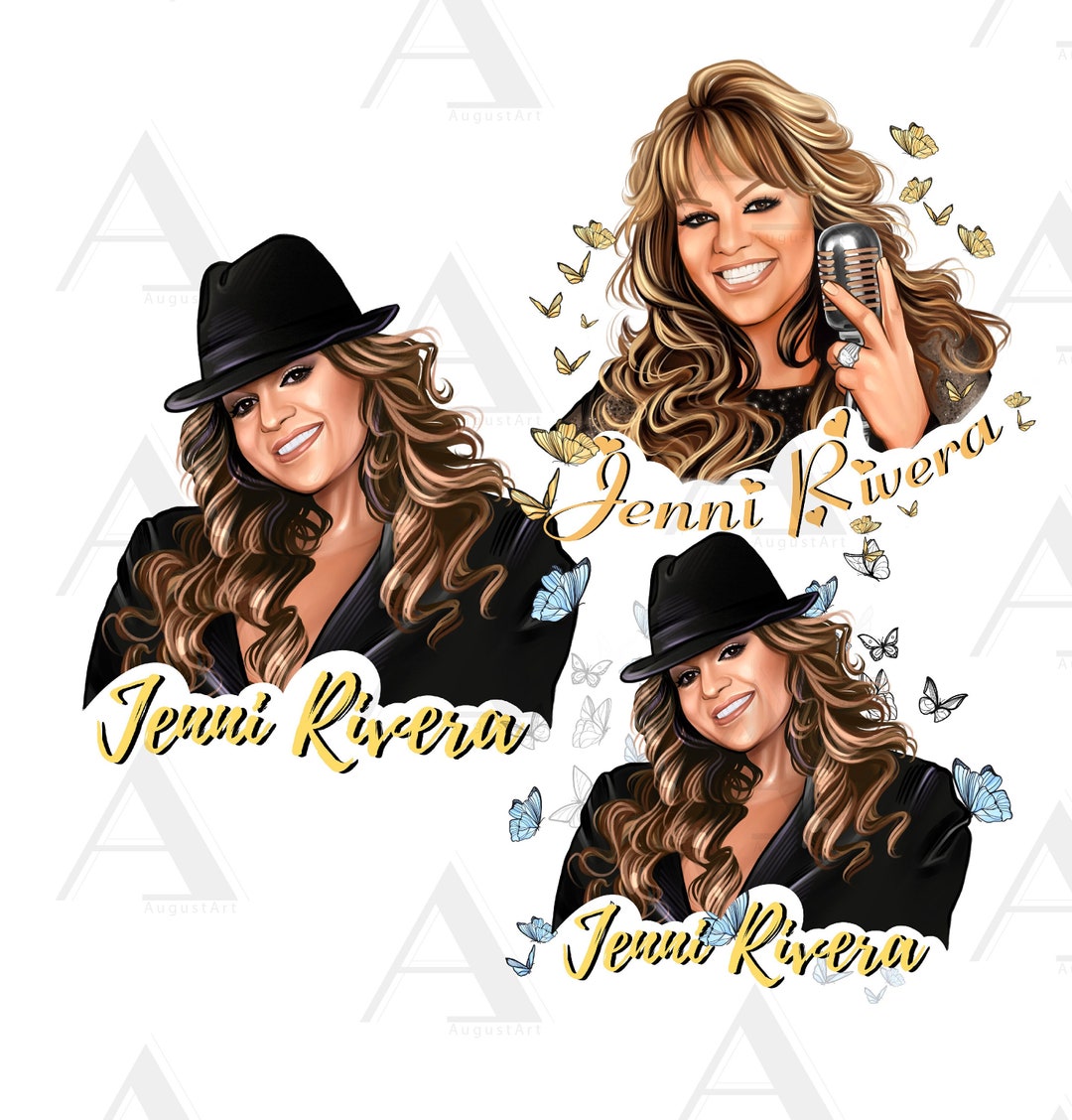 Printable Jenni Rivera Set of 3 PNG Hand Drawn Sublimation Designs, No ...