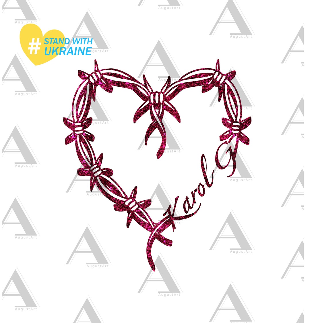 Karol G PNG Heart Tattoo Hand Drawn Colambian Diamont Heart - Etsy
