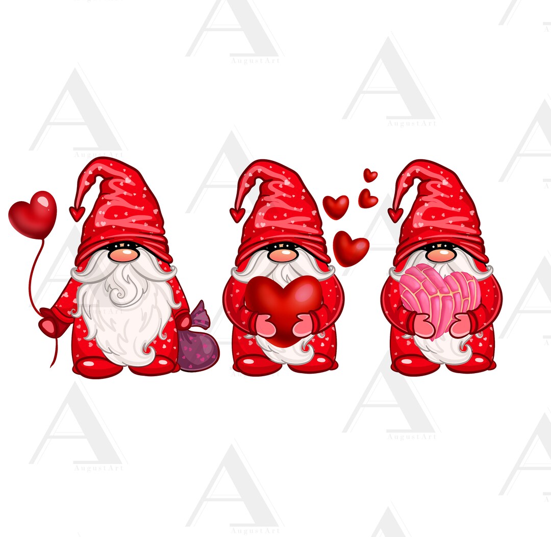 Bundle of Valentine Gnome PNG Love Gnome Happy - Etsy