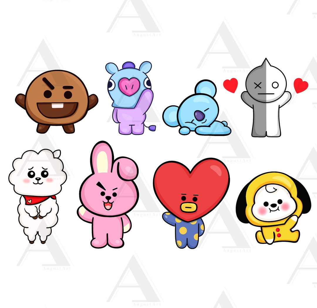 BT21 Bundle PNG File Kpop Star Members Cute Kpop Characters - Etsy Canada