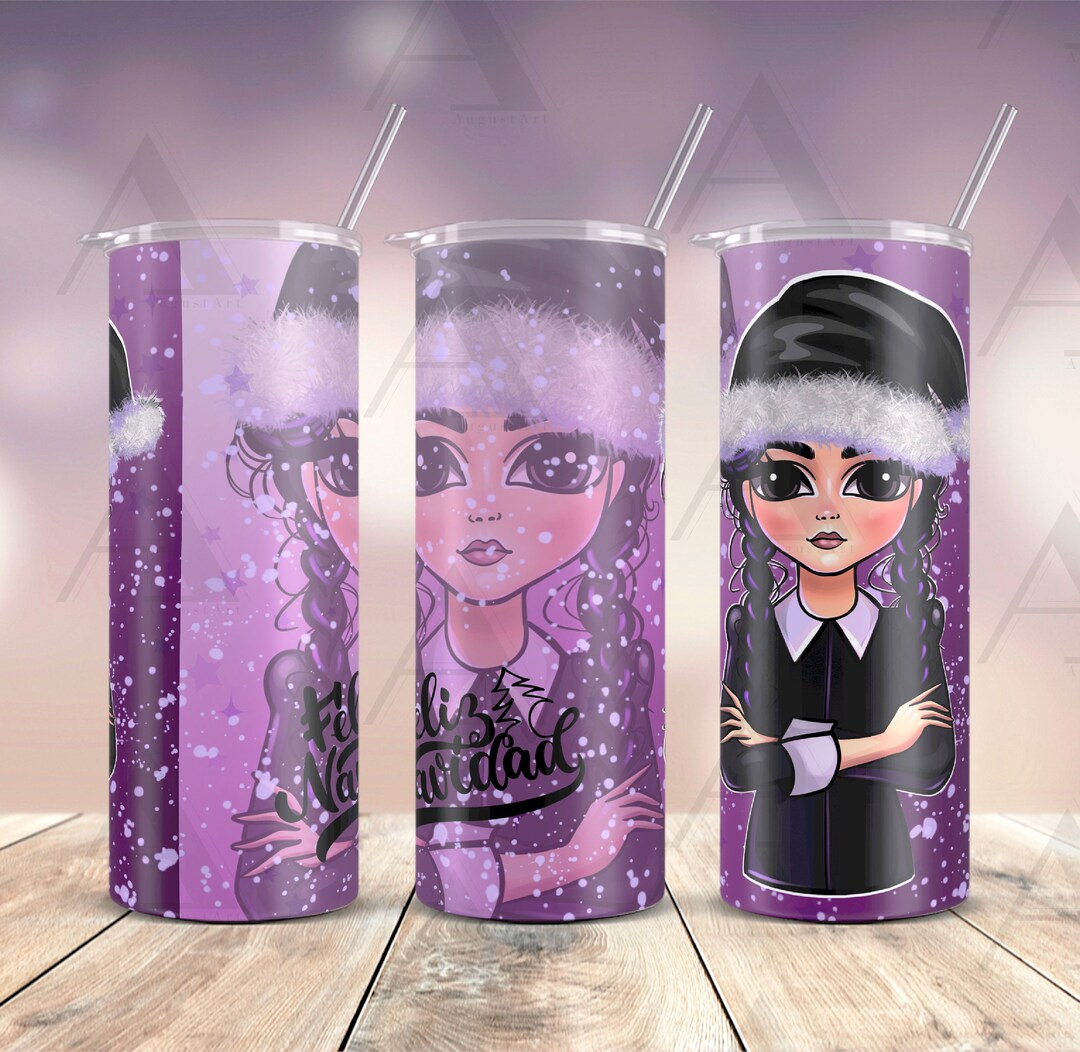 Christmas Wednesday Addams Png Jenna Ortega Santa Hat Tumbler - Etsy
