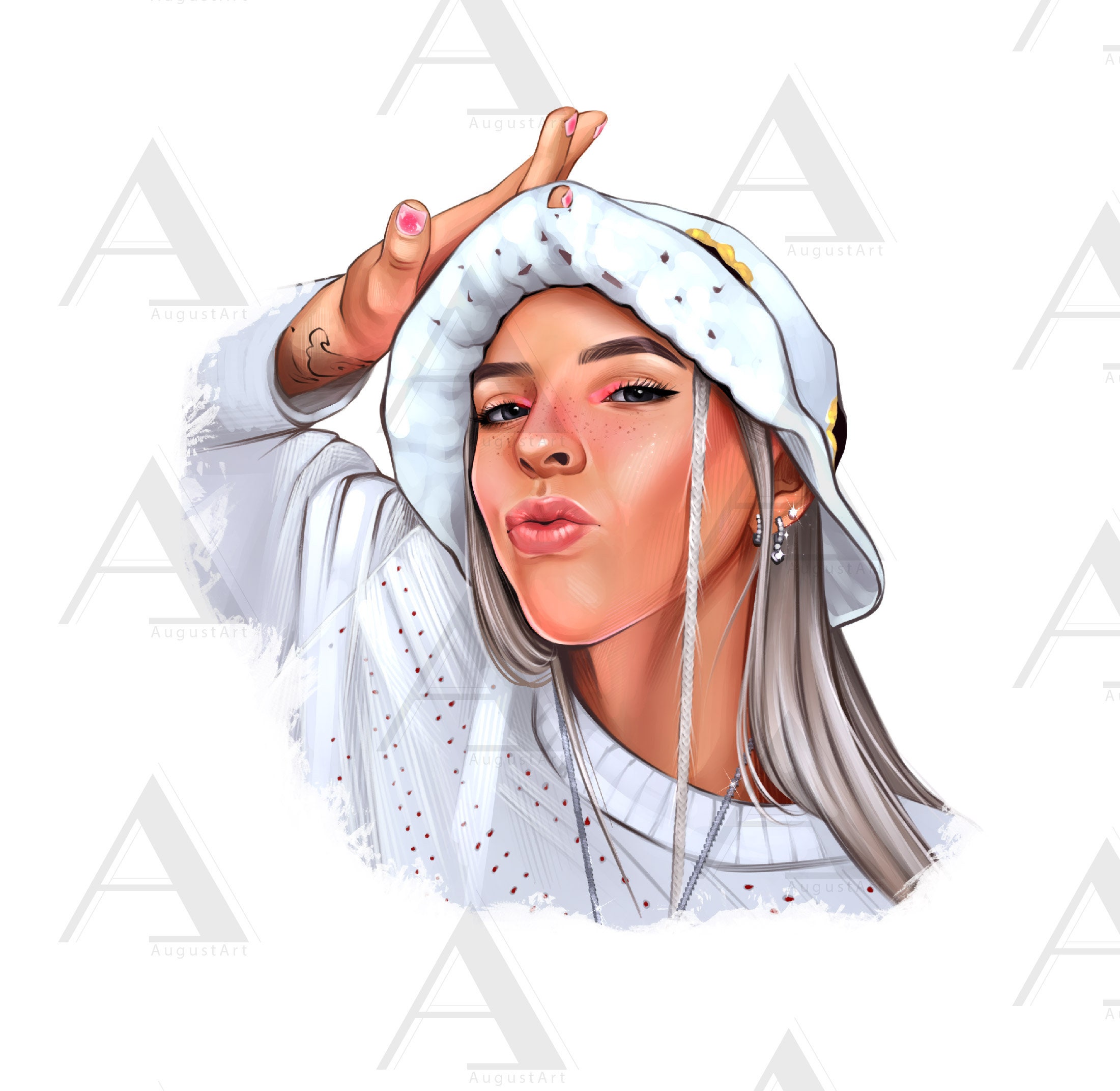 Young Miko PNG diseños de sublimación dibujados a mano sin - Etsy México