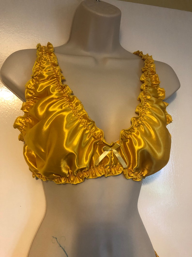 High Quality Golden Yellow Mens Sissy Satin Panties And Bras Etsy